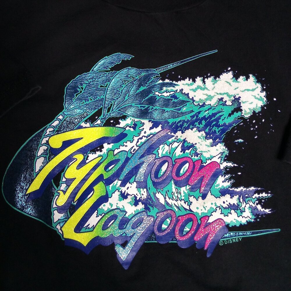 Vintage 80s Disney Designs Typhoon Lagoon Neon T-Shirt - Gem